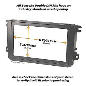 Scosche GMT2049AB Double DIN or Single DIN with Pocket Radio Install Dash Kit Compatible with Select 1994-12 GM Vehicles - Non Factory Nav Models Only - See Fit Guide in Images to Verify Your Vehicle