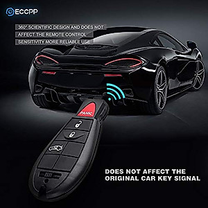 ECCPP Uncut Ignition Key Fob 4 Buttons 433MHz Key Remote fit for Antitheft Keyless Entry Systems 2012 for Dodge Key Remote M3N5WY783X (Pack of 1)