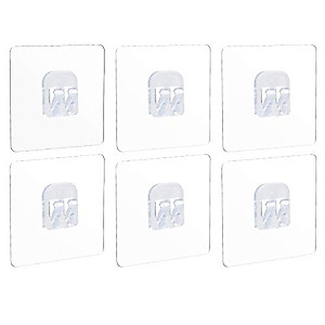 YeeBeny Corner Shower Caddy Adhesive Sticker Hook Mount for Shower Caddy Basket Bathroom Shelf Compatible with KINCMAX，SMARTAKE, JOMARTO, Flowmist, Nieifi, HapiRm, Odesign, Lovelers (Transparent, 6 pack)