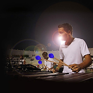 Yolyoo Medium Hard Yarn Head Keyboard Marimba Mallets with Maple Handles,Pack of 2 Blue (Blue)