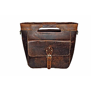 Genuine Leather Shoulder Tote Bag for Women Large Bucket Style Handbag Work Purse Tote Shoulder Bag for Women Satchel Handbag with Top Handles