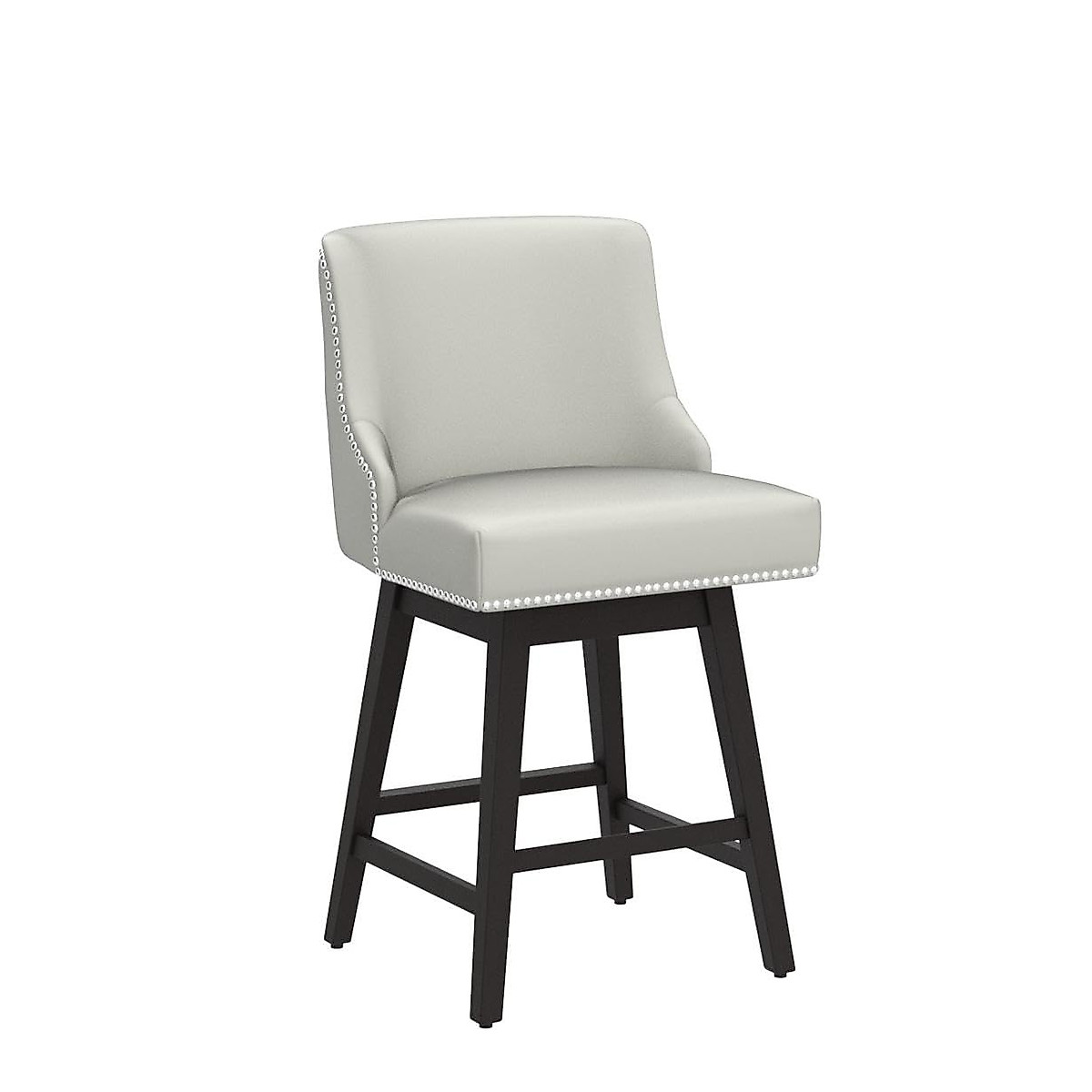 CHITA Counter Height Swivel Barstool,26" H Seat Height Upholstered Bar Stool,360° Free Swivel Barstools with Comfortable Foam Cushioning,Creamy Gray