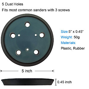 5" Sander Pad for PORTER-CABLE 333 and 333VS Random Orbit Sanders - Replacement for No. 13904 Hook-and-Loop Pad