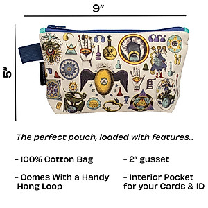 The Unemployed Philosophers Alchemy Bag - 9" Canvas Zipper Alchemist Themed Pouch for Pencils, Tools, Cosmetics, Toiletries and More
