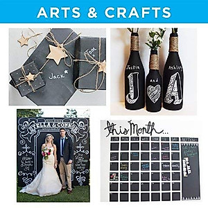 Artbits Large Chalkboard Adhesive Paper Roll (8 FEET) 5 Chalks Included - Peel & Stick Chalkboard Wallpaper for Walls, Tables, Schools, and Classrooms - Alternative to Blackboard Paint