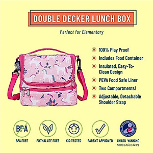 Wildkin 16 Inch Backpack Bundle with 2 Compartment Lunch Bag (Magical Unicorns)