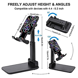 Magic Bright Pentagram Print Cell Phone Stand Compatible with iPhone Switch Tablets Foldable Adjustable Cellphone Holder Desktop Dock (4-13")