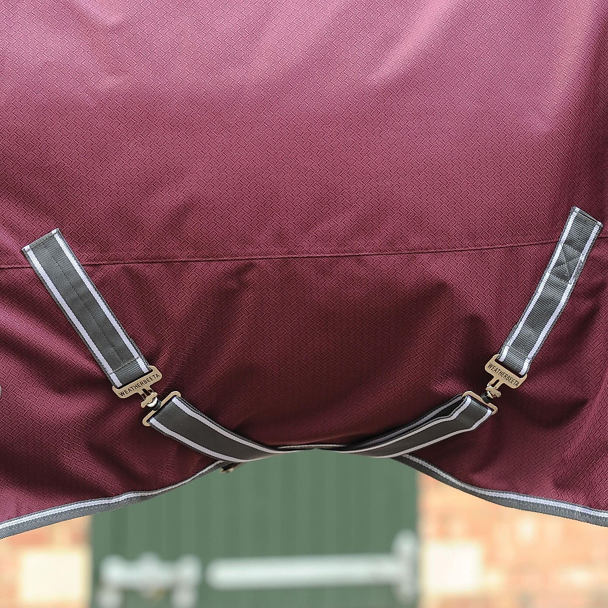 WeatherBeeta ComFiTec Plus Dynamic II Detach-A-Neck Medium Horse Blanket, Maroon/Grey/White, 72"