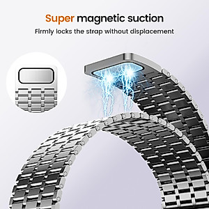 LETOID Magnetic Metal Bands Compatible with Apple Watch Ultra 2/Ultra Band 49mm 46mm 45mm 44mm 42mm 41mm 40mm 38mm, Men Stainless Steel Adjustable Strap for iWatch Series 10 9 8 7 6 5 4 3 2 1 SE
