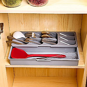 utensil organizer for kitchen drawers, small space tableware storage boxes, expandable drawer organizers, kitchen drawers for fixing tableware spoons and forks