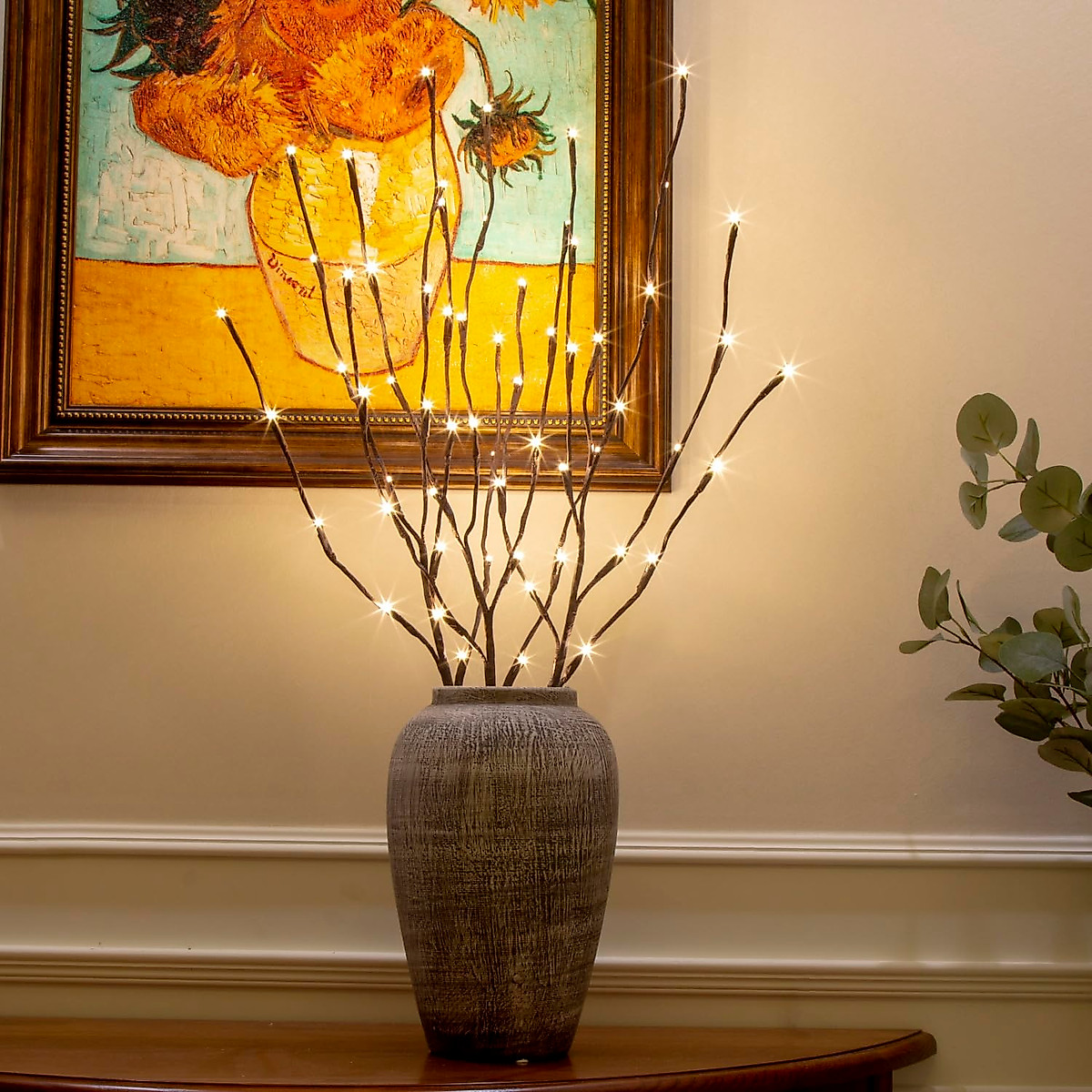 PEIDUO Lighted Willow Branch 30Inch 3PK 60L LED Pathway Lights for Christmas Room Decoration Indoor Apartment Outdoor Stake Lights for Lawn