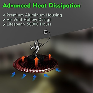 ANTLUX LED High Bay Light 320W 48000lm 5000K High Bay LED Shop Lights with US Plug Equiv.to 1200W MH/HPS High Bay LED Lights AC100-277V-6 Pack