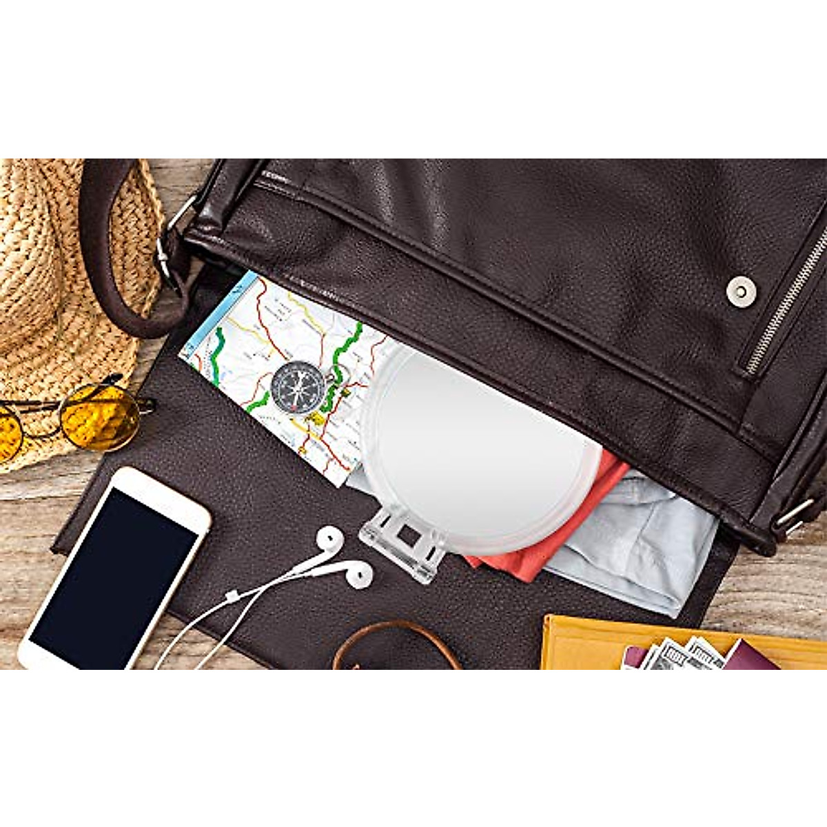 Snowflakes Double Sided Folding Handheld Mirror 1X/10x Magnification Hand held Mirror.