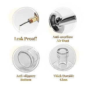 MosJos Oil and Vinegar Bottles 16.9oz - Authentic Mason Original Olive Oil Glass Bottle Set - Strong Stainless Steel Top with Cork Base, Beautiful Modern Design