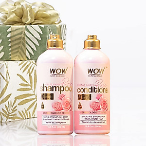 WOW Skin Science Himalayan Rose Hair Shampoo & Conditioner for Dry Damaged Hair - Hydrating Hair Repair (Set 16.9 Fl Oz (Pack of 2))