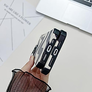 JYJFMLZC Compatible with iPhone 13 Cute Wave Pattern Mobile Case for Women Girls，Soft TPU Anti-Bump Phone Case Zebra Pattern Design Silicone Case for iPhone 13(Black&White)