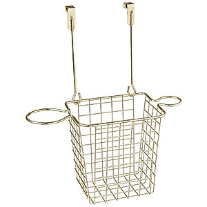 Spectrum Diversified Grid Hair Station, Over The Cabinet Door Steel Wire Bathroom Organizer Includes Holsters for Styling Tools & Blow Dryer Perfect for Hairbrushes & Flat Irons, Small, Gold