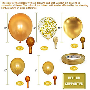 105pcs Matte Balloons and Confetti Balloons with 18 Inch + 12 Inch + 10 Inch + 5 Inch Latex Party Balloons for Gender Reveal Wedding Engagement Birthday Bridal Shower Party Decorations (Gold)