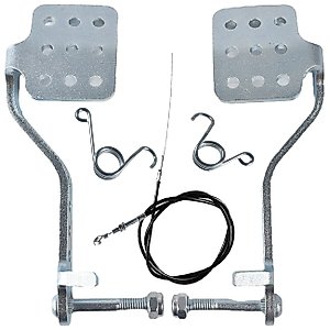 QASKEHKT Go Kart Brake Throttle Pedals Kits for 212cc 196cc 6.5hp Radio Flyer Road Rocket Azusa Carter Vintage Go Kart Cart Racing Drift Trike Black Parts Silver