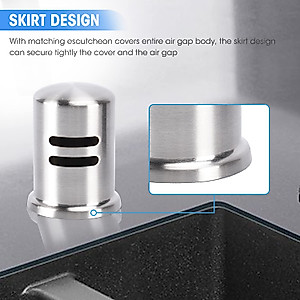 Dishwasher Air Gap Cover D201-1-62 Fits Most Air Gap Bodies with Solid Brass Inside and Brushed Nickel Surface, Cap Only, Pack of 1