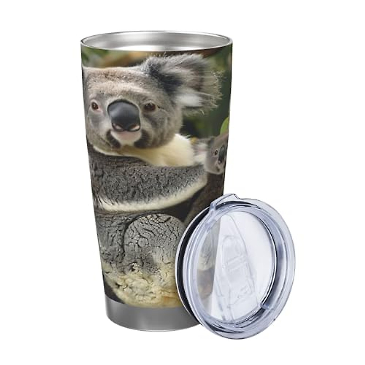AYCZN Koala On Branch 20 OZ Tumbler Stainless Steel Travel Coffee Mug, Cute Animal Insulated Water Bottle with Lid and Straws Leakproof Thermal Cup