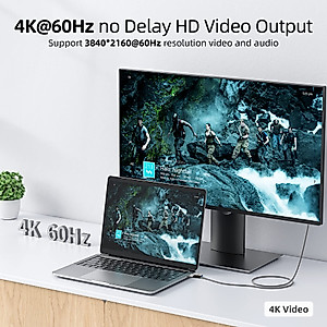 USB C to USB C Cable 100W, for Thunderbolt 3 Cable，2 in 1, USB C Cable, E-Marker, 4k Displayport Cable Video, Type C Cable, USB C to USB C/A cable Fast Charging 20Gbps Data Transfer Cable 3.3FT