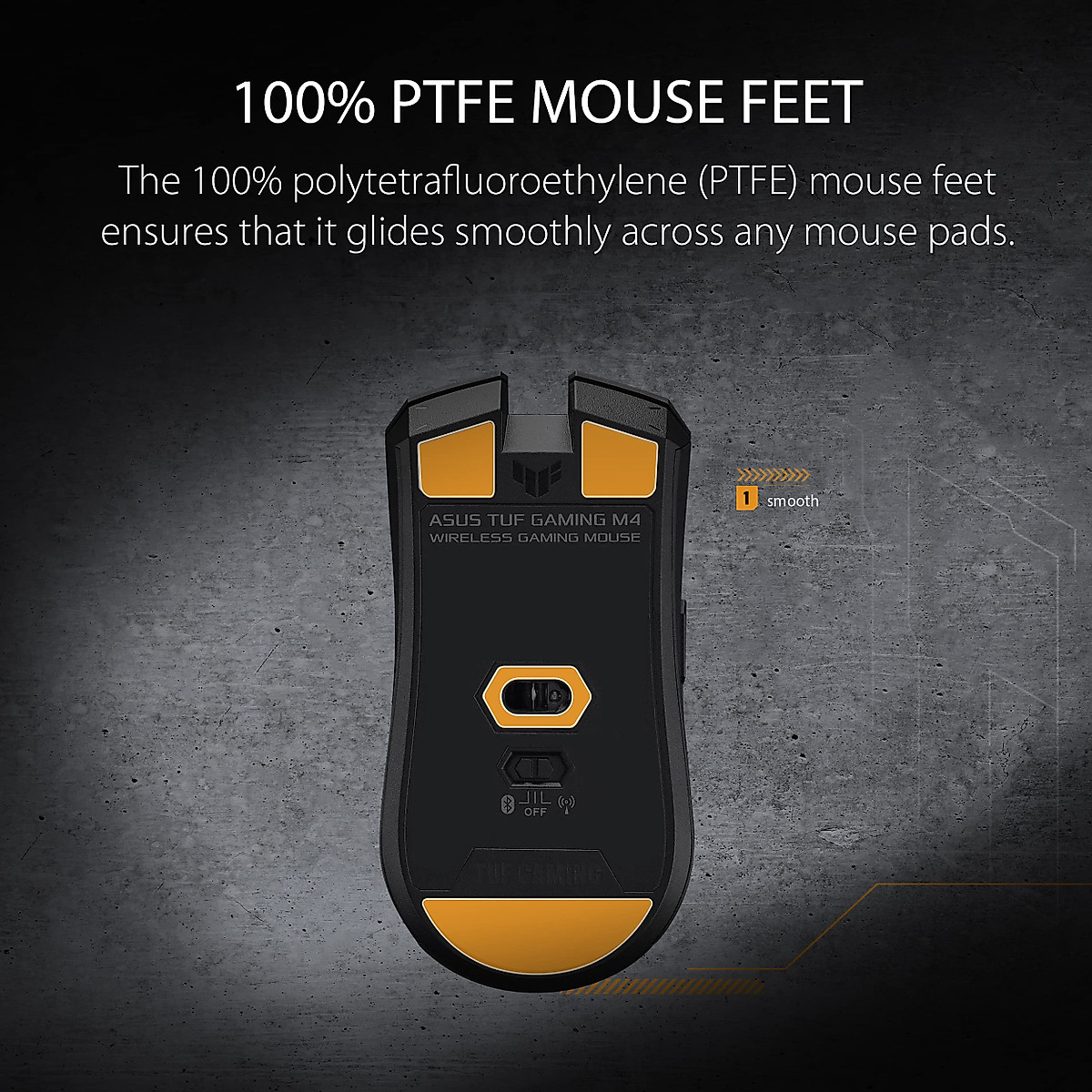 ASUS TUF M4 Gaming Wireless Gaming Mouse | Dual Wireless Modes - Bluetooth/RF 2.4 GHz, 12K DPI Optical Sensor, 6 Programmable Buttons