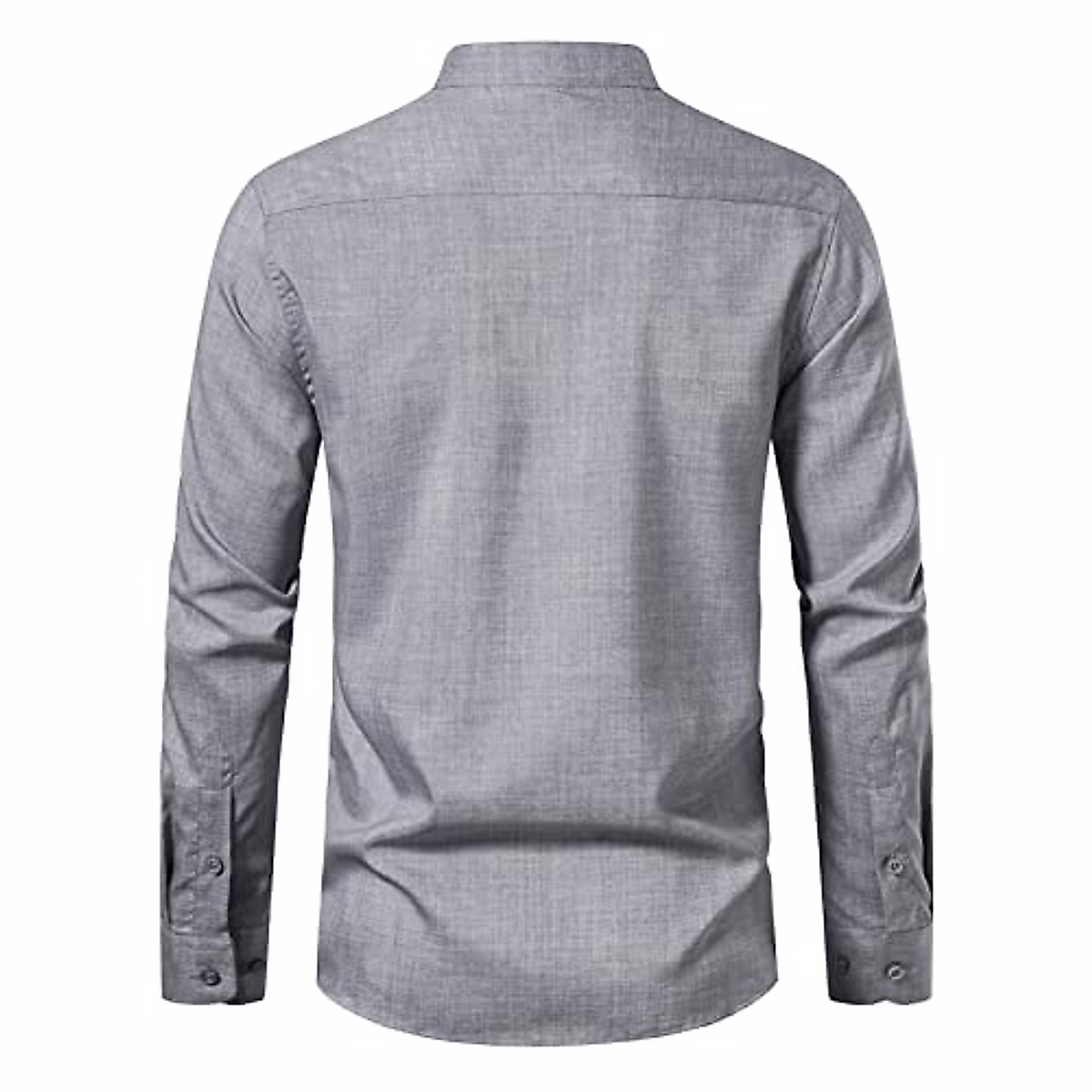 BEILU Men's Linen Henley Shirts Long Sleeve Hippie Lightweight Casual Beach T Shirt Grey X-Small