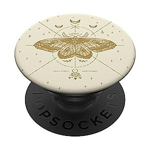 Cottagecore Witchy Goth Moth Celestial Dark Academia PopSockets Standard PopGrip