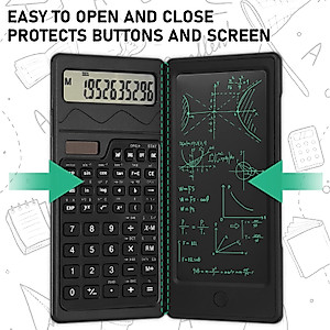 EooCoo Calculator with Notepad,10-Digit Large Display Office Desk Calcultors,Support Solar and Battery,Professional Foldable Calculator for Students, Office Desk Accessories