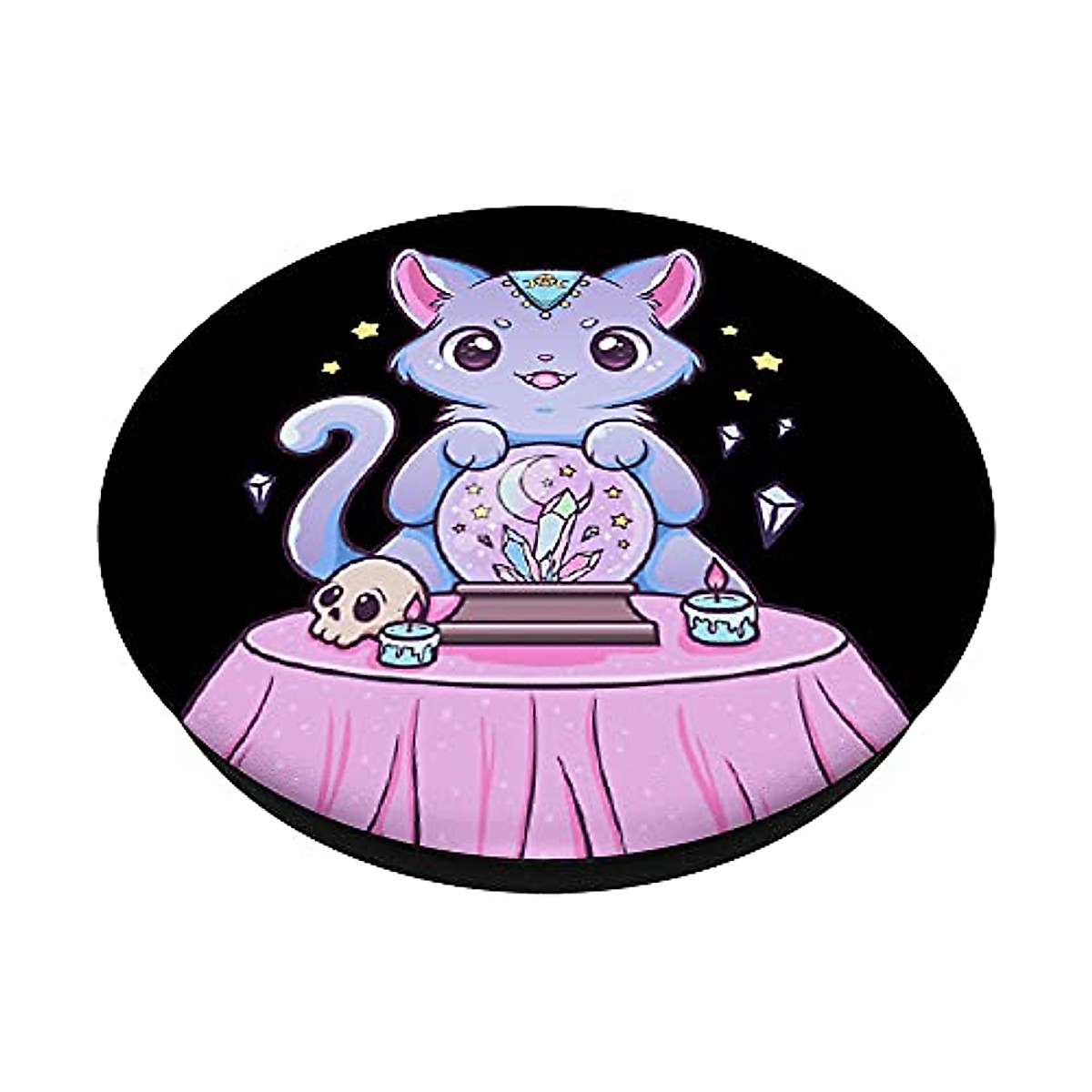 Kawaii Pastel Goth Cute Creepy Wicca Witchy Cat PopSockets Swappable PopGrip