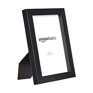 Amazon Basics Photo Picture Frame - 5" x 7", Black - Pack of 2
