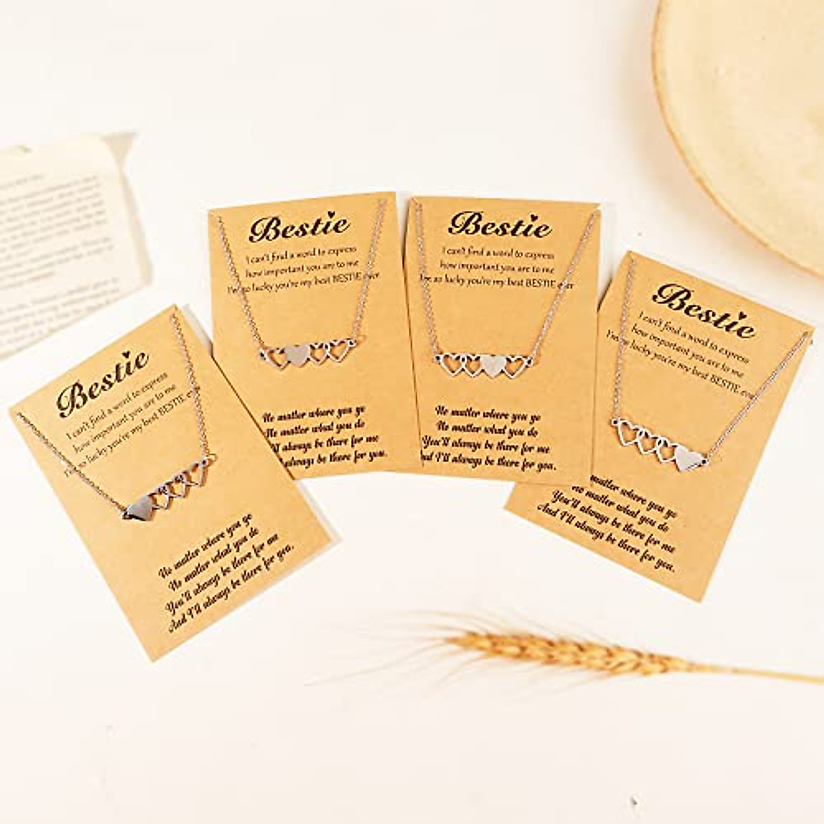 Best Friend Necklaces for 2/3/4/5 Sister Necklace for Girls Friendship Gifts Heart Matching Necklaces Bff Necklace Gifts for Friends Sisters