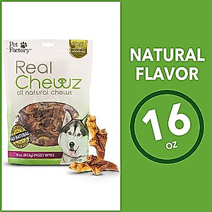 Pet Factory Real Chewz Piggy Bites Dog Chew Treats, 100% All-Natural - 16 oz