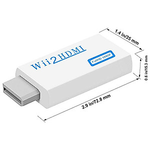 Wii to HDMI Converter,Output Video Audio Adapter HDMI Converter 1080P,Wii HDMI Adapter with 3,5mm Audio Jack&HDMI Output Compatible with Wii,Wii U,HDTV,Supports All Wii Display Modes 720P
