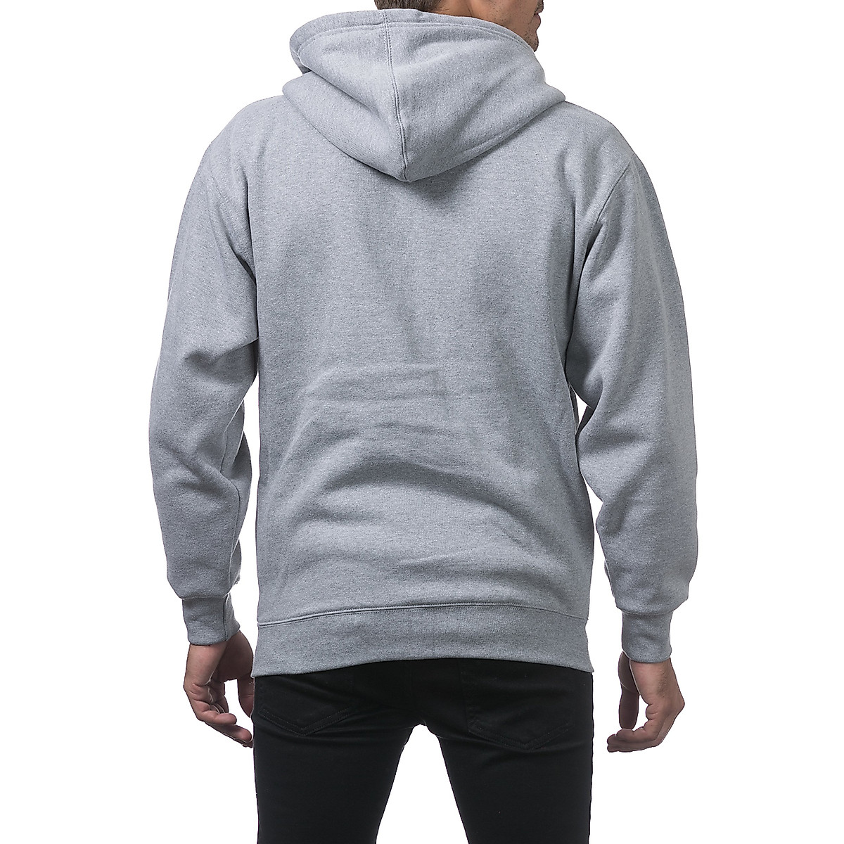 Pro Club Men's Heavyweight Full Zip Fleece Hoodie, Heather Gray, Large