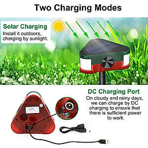 Solar Motion Alarm Outdoor Upgraded 360° Motion Detector & 3x129db Siren Lamp Super Loud Outdoor Motion Alarm 4 Work Modes Strobe Light with Remote