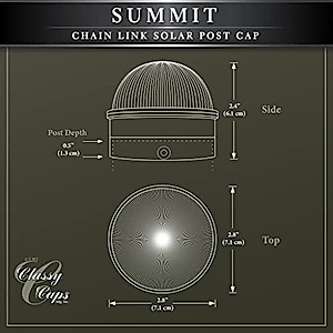 Classy Caps CH2233S Solar Post Cap for Chain Link Fence Post, Silver