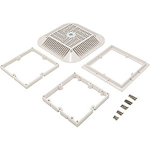 AquaStar 14in x 14in Retrofit VGB to 9in x 9in Suction Outlet Cover with Mud Frame White 914101