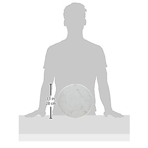 Creative Co-Op Minimalist Round Marble Charcuterie or Cutting Board, White Large