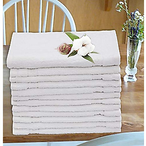 Excellent Deals Wash Cloth [12 Pack, White] - 100% Cotton Washcloth 12" x 12" - Absorbent and Soft Bathroom washcloths - Machine Washable Facecloth - Lint Free Face Towels