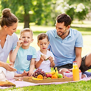 Bamboo Bed Tray Table with Foldable Legs & Extra Large Bamboo Serving Tray Food Tray
