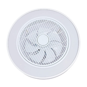 22" Modern Acrylic Ceiling Fan with Light and Remote Control 64W Hollow Shade 7 Blades 3-Colors 3-Speed Quiet Round LED Semi Flush Mount Light Enclosed Fan Chandelier for Bedroom Home (Constellation)