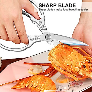 NileHome Kitchen Scissors, Scissors All Purpose, Scissors Heavy Duty for Kitchen Food Scissors, Non-Slip Stainless Steel Sharp Meat Scissors for Kitchen Sheers Cooking Scissors