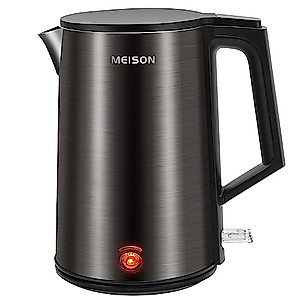 Electric Kettle Stainless Steel,1.0L Double Wall Electric Tea Kettle, Cool Touch Water Kettle & Hot Water Boiler for Boiling Water,Auto Shut-Off & Boil-Dry Protection,120V, 2 Year Warranty, Blue