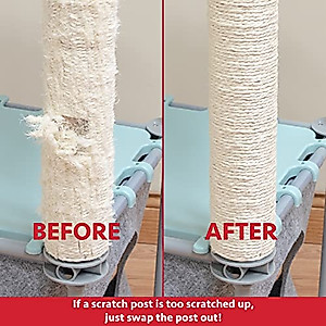 Kitty City Claw Mega Kit 2.0 Furniture, Cat Cushion, Cat Scratch, Sisal Replacement, Black, (CM-10167)