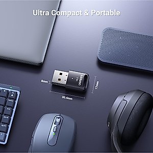 UGREEN Bluetooth Adapter, USB Bluetooth 5.3 Adapter for PC, Wireless Bluetooth Dongle, Plug and Play for Windows 11/10/8.1 Headphone Mouse Keyboard Printer Speaker Xbox PS5 Game Controllers