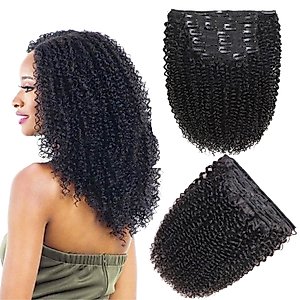 Kinky Curly Clip In Hair Extensions 3b 3c Curly Hair Clip In Extensions 4c Clip In Hair Extensions For Black Women Afro Kinky Curly Clip In Hair Extensions Real Human Hair Remy Hair Natural Black120G