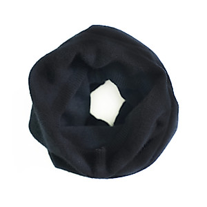 tittimitti 100% Cashmere Knitted Neck Gaiter Neck Warmer Loop Scarf for Men and Women. (Black)