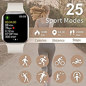 Fitness Tracker Heart Rate Monitor Blood Pressure Watch Pedometer Waterproof Blood Oxygen Monitor Sleep Step Counter Sport Wrist Watch for Women Men Smartwatch for Android Phones Compatible iPhone